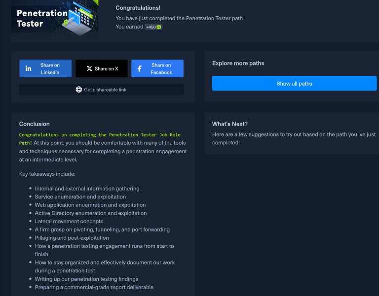 I completed the CPTS lab and the HTB Zephre Pro lab. – Orville's ...